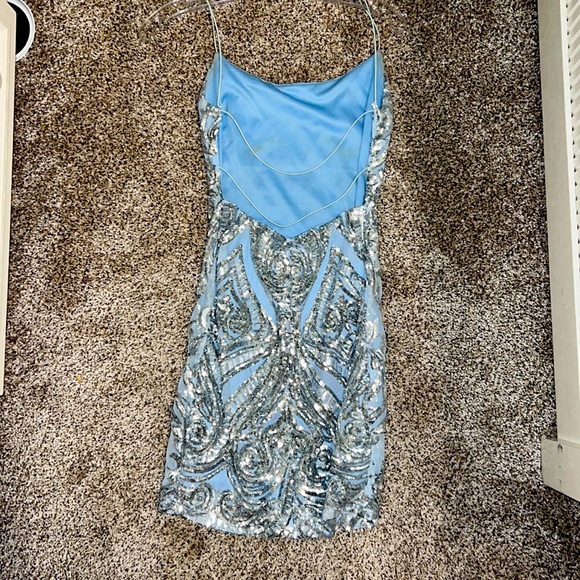 Windsor | Dresses | Windsor Blue Sparkly Sequin Short Mini Dress | Poshmark